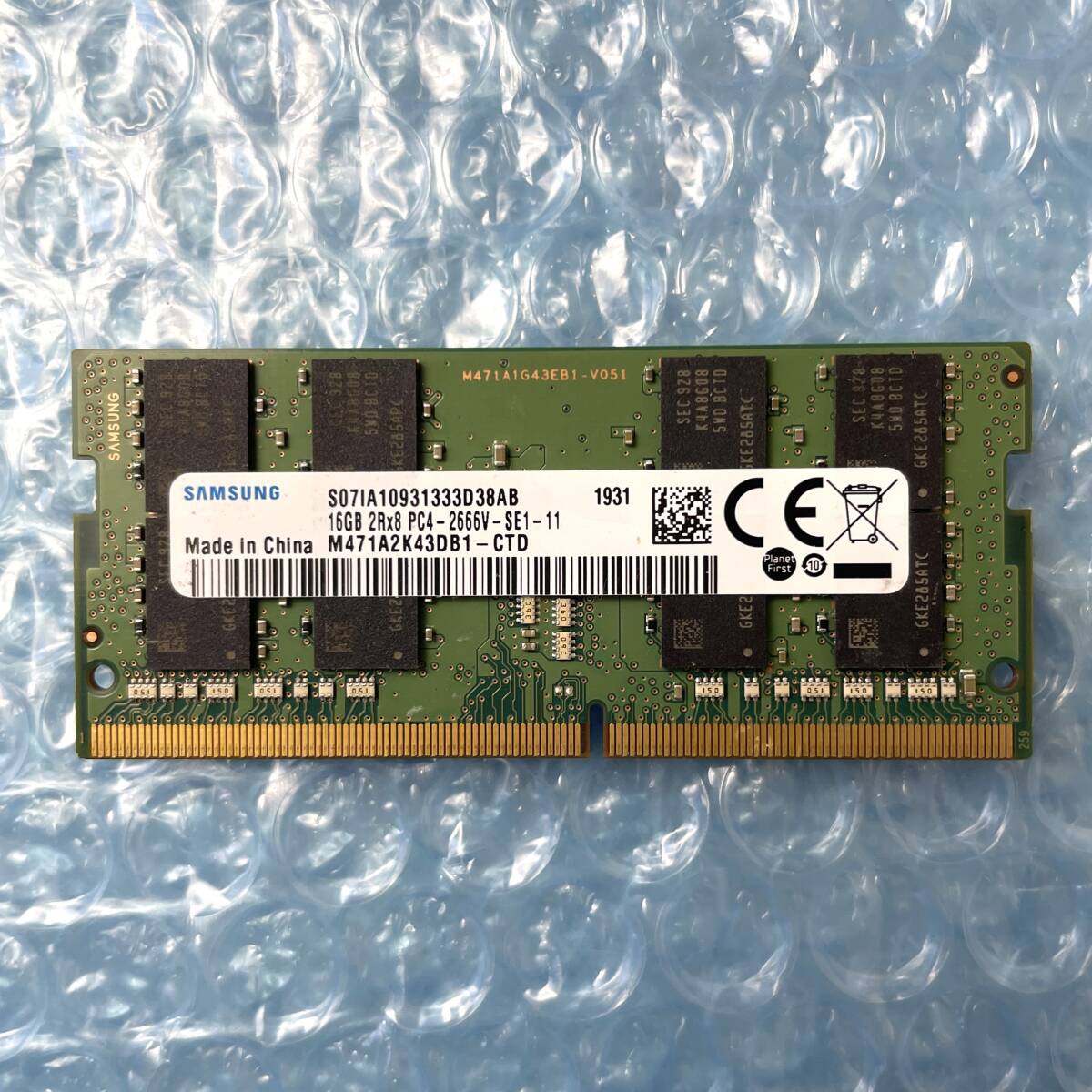 Yahoo!オークション - SAMSUNG 16GB×1枚 計16GB DDR4 PC4-2666V-SE1-1...