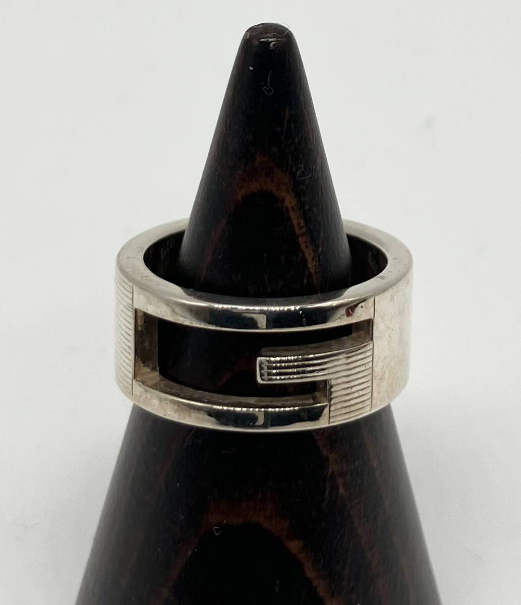 Yahoo!オークション - GUCCI SV925 Gリング 8.5号 7.1g グッチ シルバ...