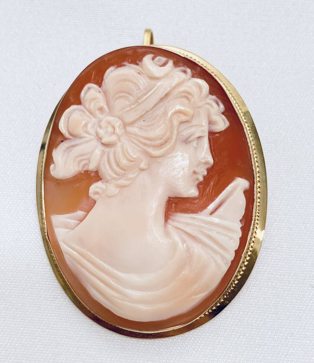 Yahoo!オークション - K18 カメオ 5.9g ブローチ ペンダントトップ イ...
