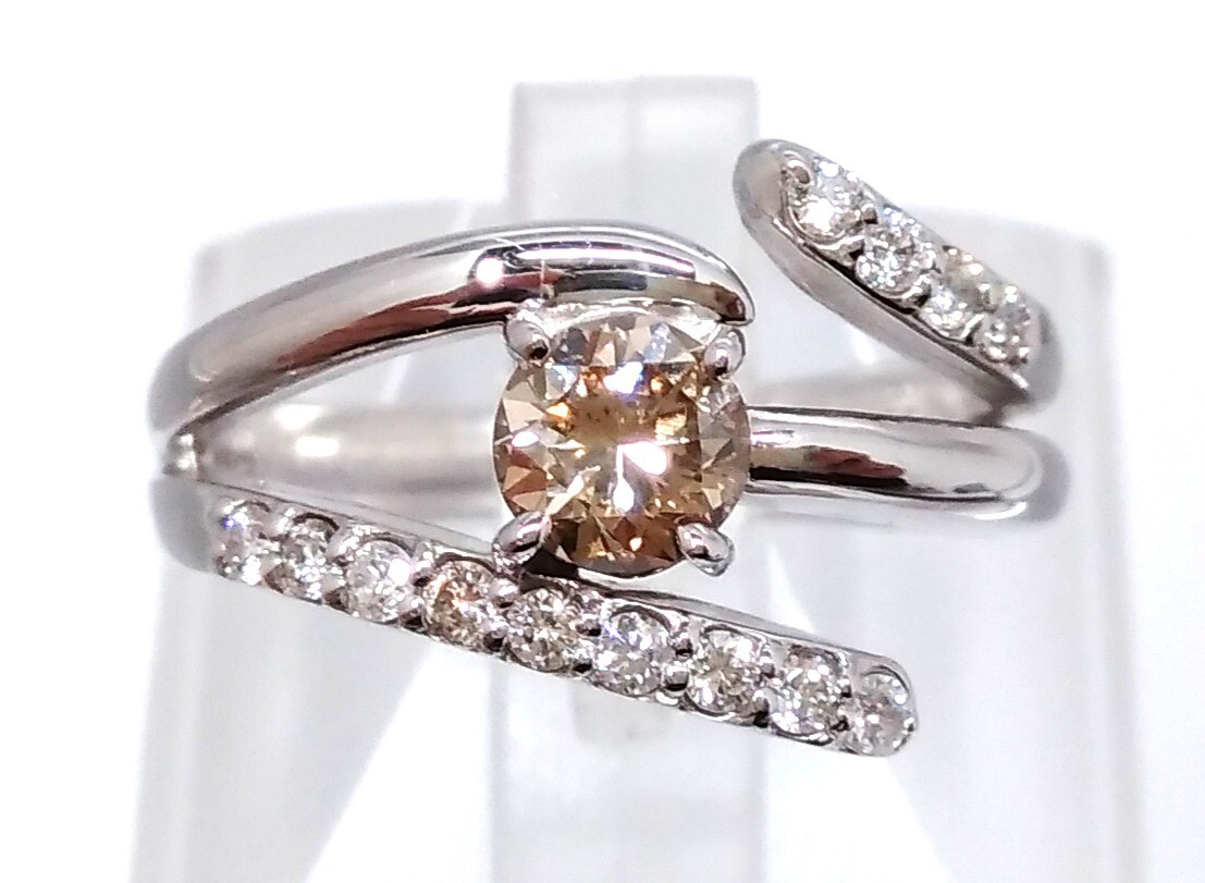 Yahoo!オークション - 【新品仕上げ済/ソーティング付】 K18WG 天然ダ...