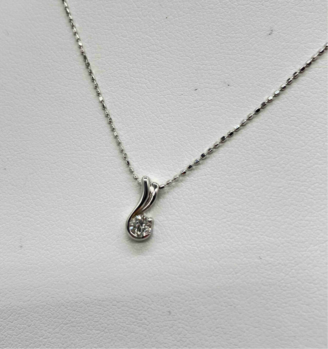 Yahoo!オークション - K18WG D0.15ct 40cm 1.8g ネックレス ホワイトゴ...