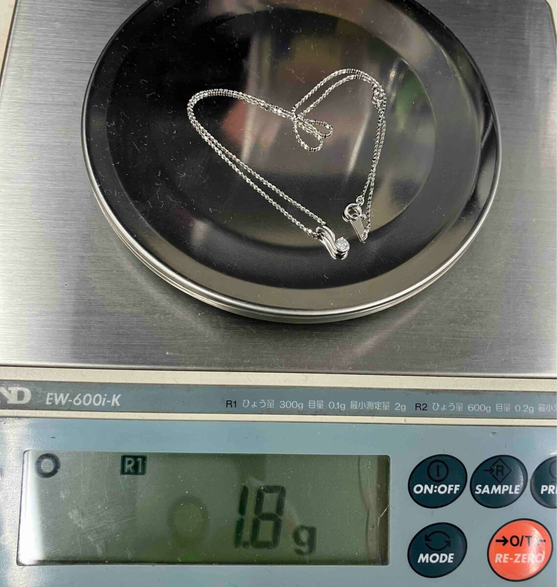 Yahoo!オークション - K18WG D0.15ct 40cm 1.8g ネックレス ホワイトゴ...