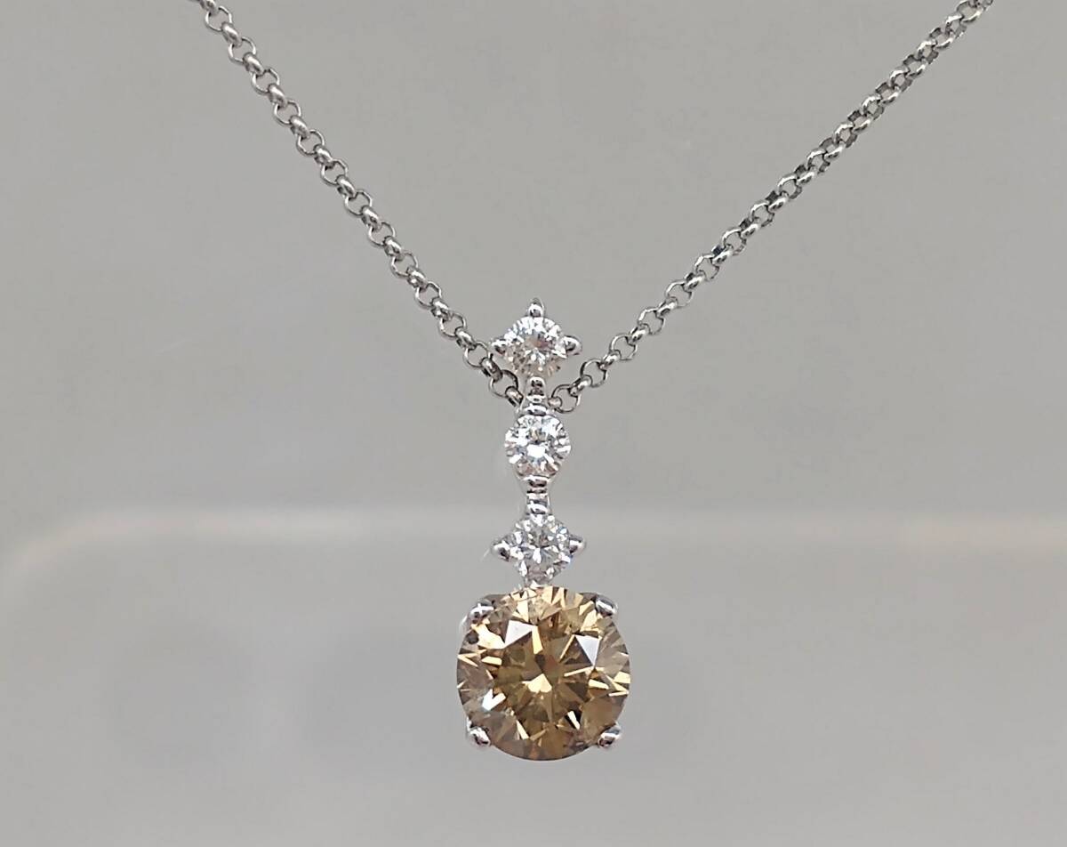 Yahoo!オークション - Pt900/Pt850 ネックレス ダイヤ 0.71ct/0.12ct総...