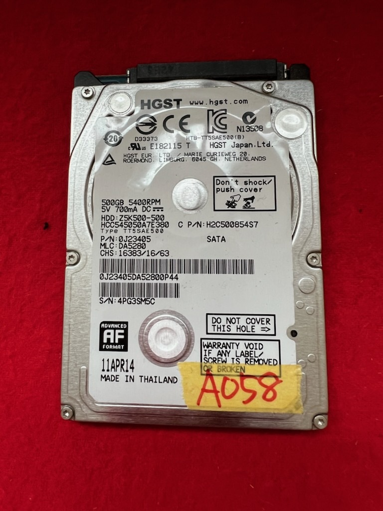 HCC545050A7E380 500GB HDD 2.5インチ/AVコマンド/SATA/5400rpm 日立 ハードディスク A058(500GB～)｜売買されたオークション情報、yahoo ...