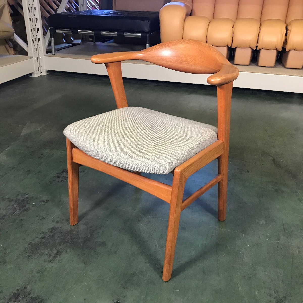 1311 Erik Kirkegaard エリック キルケゴー for Hong Stolefabrik アームチェア ダイニングチェア Denmark 北欧 ビンテージ ③(ダイニングチェア ...