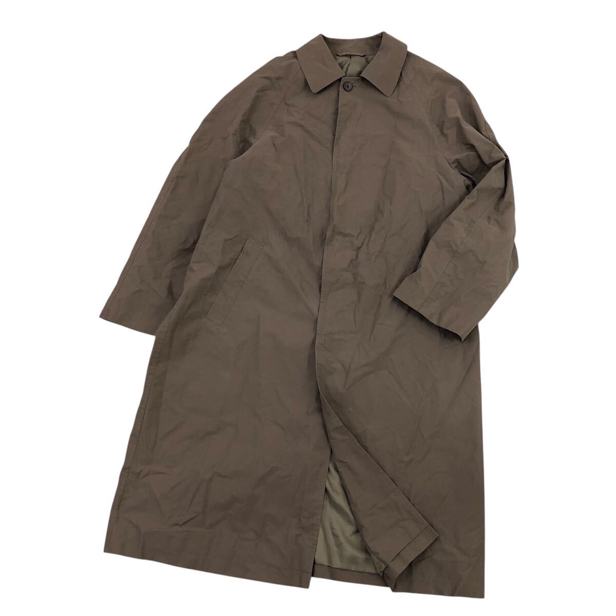 H768-40 日本製 DURBAN ダーバン ロロピアーナ社生地 ナイロン混 ラミネート加工 ステンカラーコート 上着 アウター 茶系 比翼 メンズ L(ダーバン)｜売買されたオークション ...