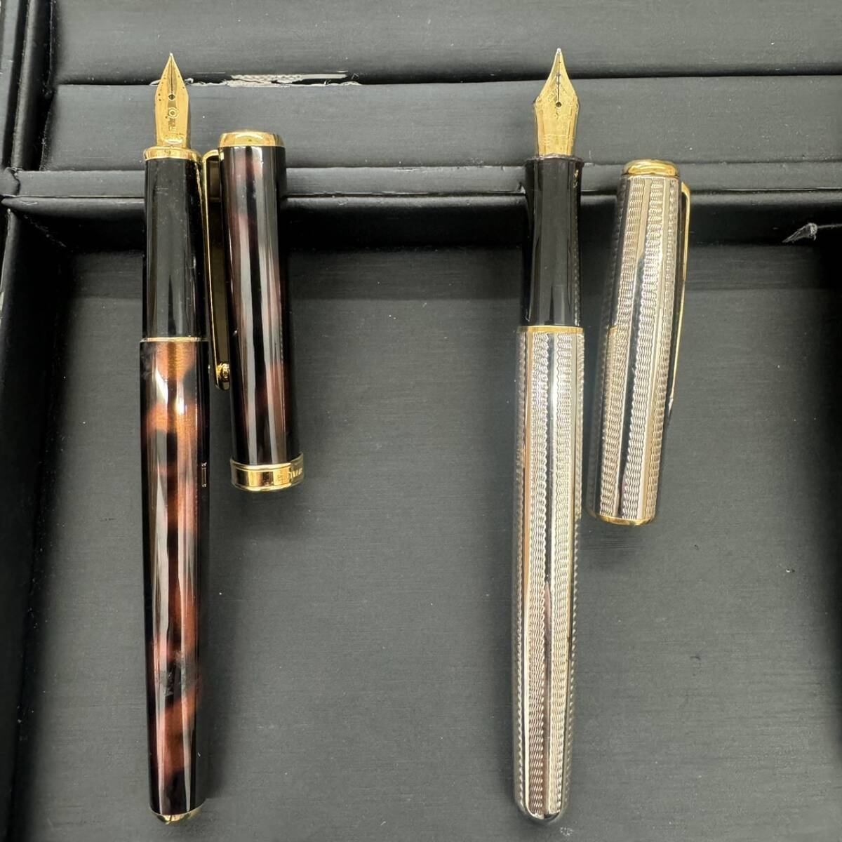Yahoo!オークション - H#7678 ペン先18K・2本/18K-WG/14K/他 万年筆5本...