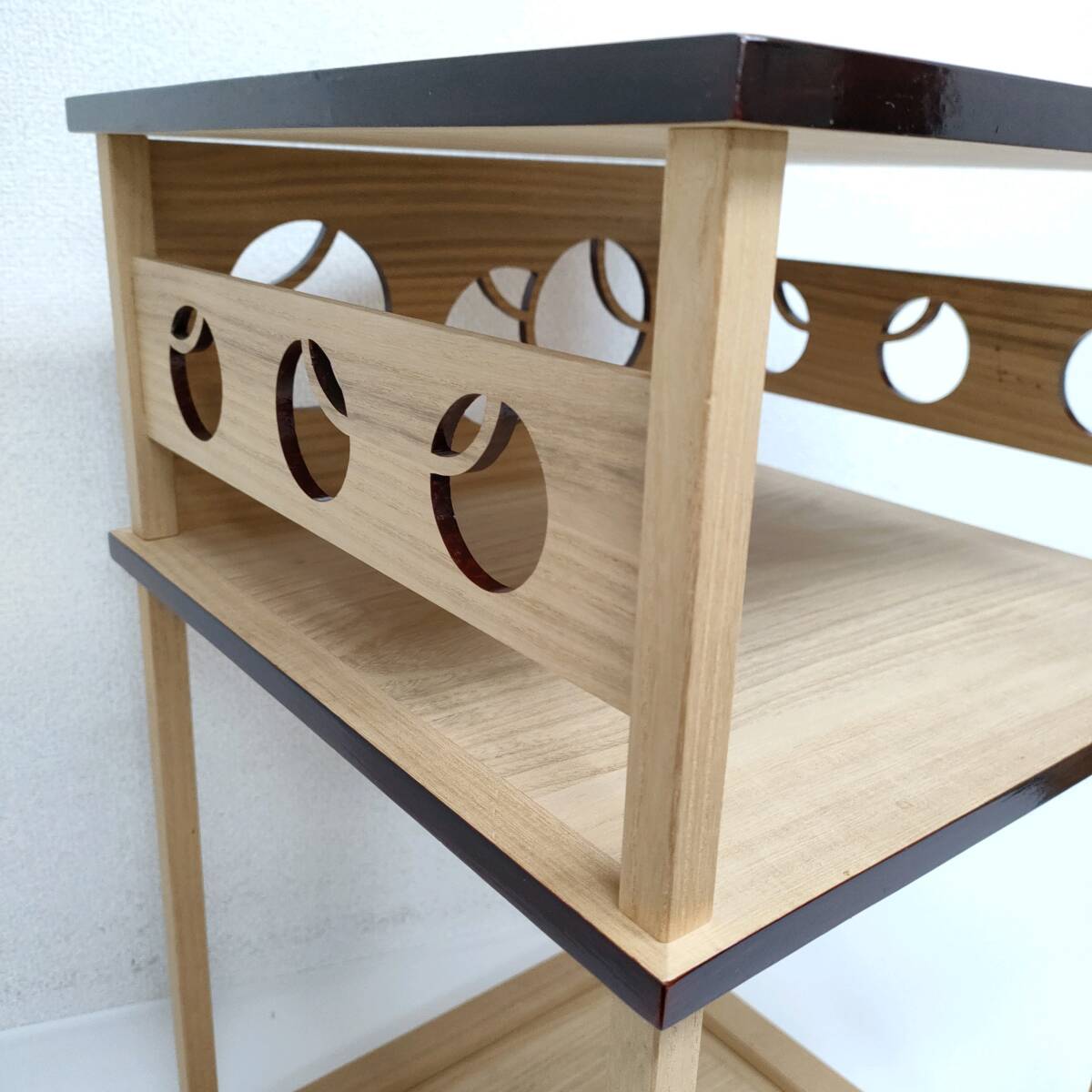 Yahoo!オークション - K69 つぼつぼ透かし 二重棚 而妙斎好写 桐製 茶...