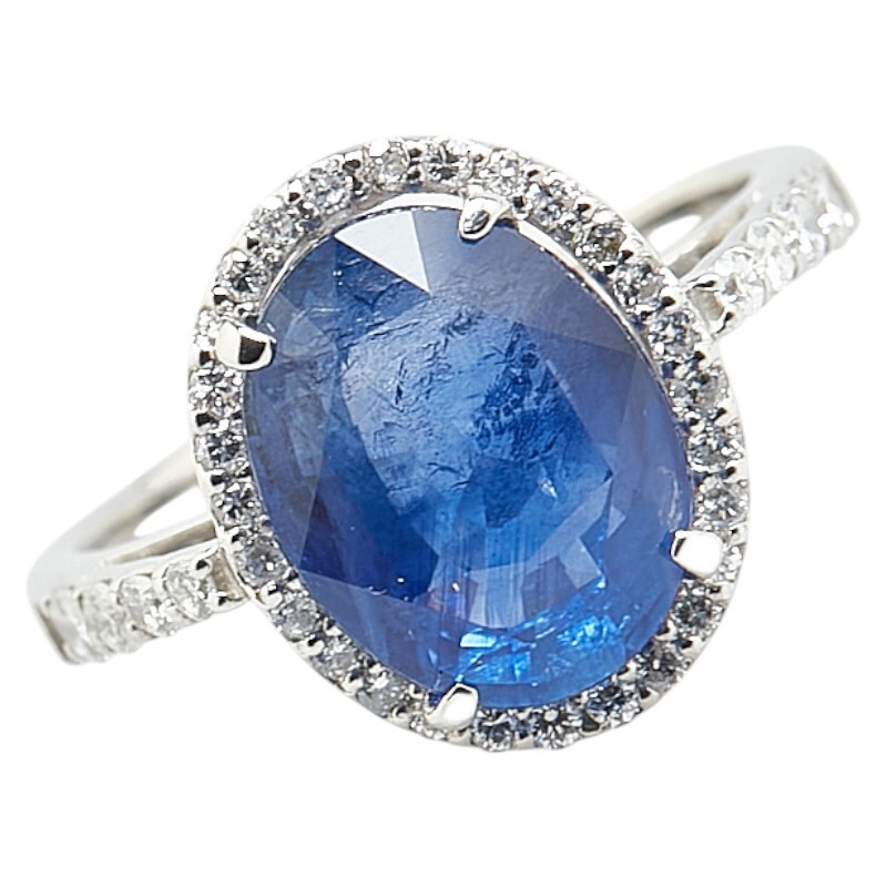 Yahoo!オークション - Pt900 プラチナ サファイア5.47ct ダイヤ0.41ct ...