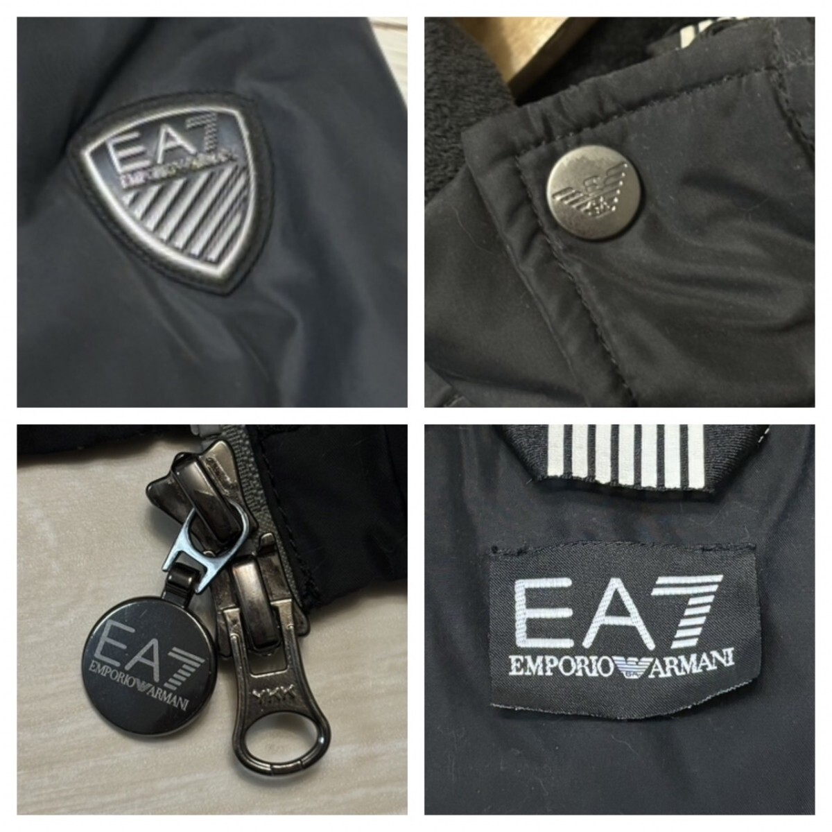 日本代購代標第一品牌【樂淘letao】－極美品/Lサイズ相当 エンポリオアルマーニ『魔王の覇権』EMPORIO ARMANI ダウンコート ファー フード ロング丈 極暖 ロゴメタル 黒