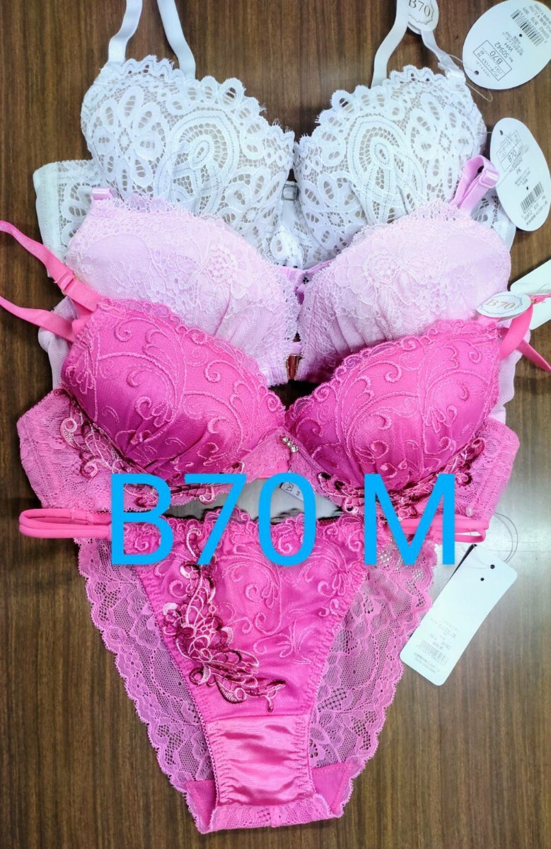 Yahoo!オークション - ブラジャー 上下 3組セット B70 Mサイズ