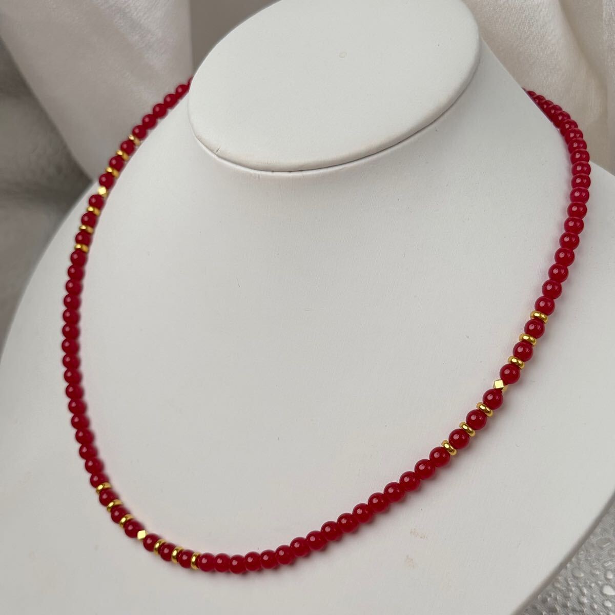 Yahoo!オークション - 90ctルビーネックレス 4mm 45cm 天然石ネックレス