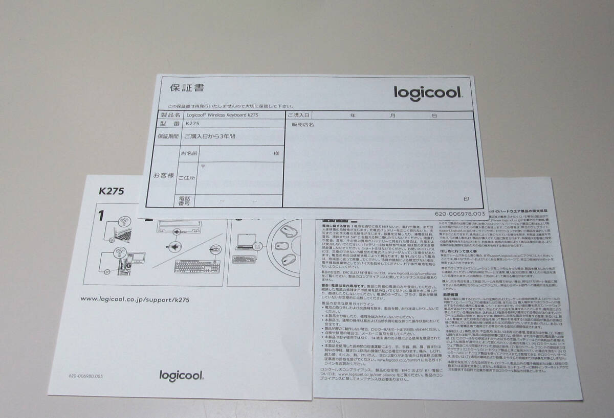 Yahoo!オークション - LOGICOOL/K275/フルサイズ ワイヤレスキーボード...