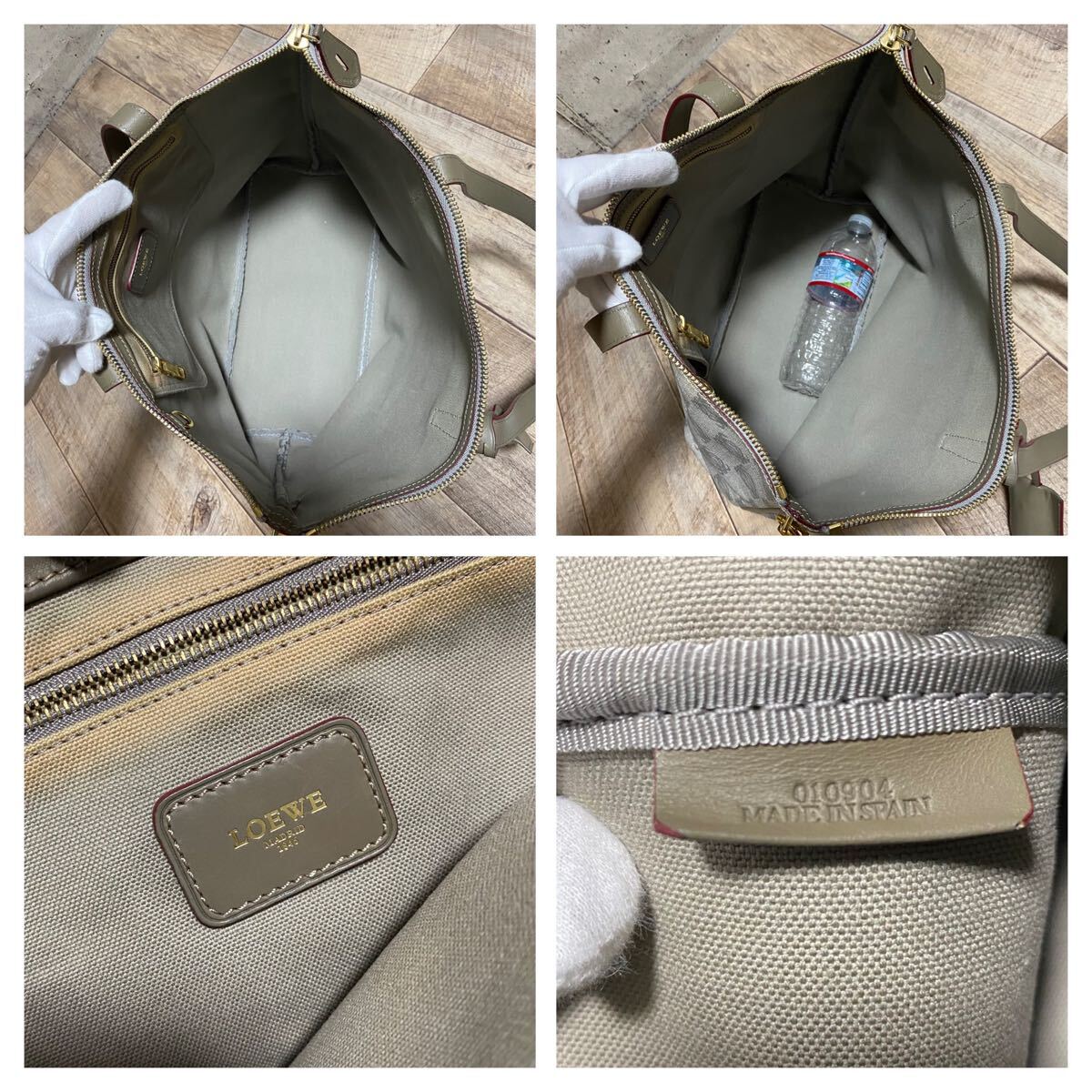 本物 LOEWE ロエベ アナグラム レザー キャンバス トートバッグ 本物 LOEWE ロエベ アナグラム レザー キャンバス トートバッグ