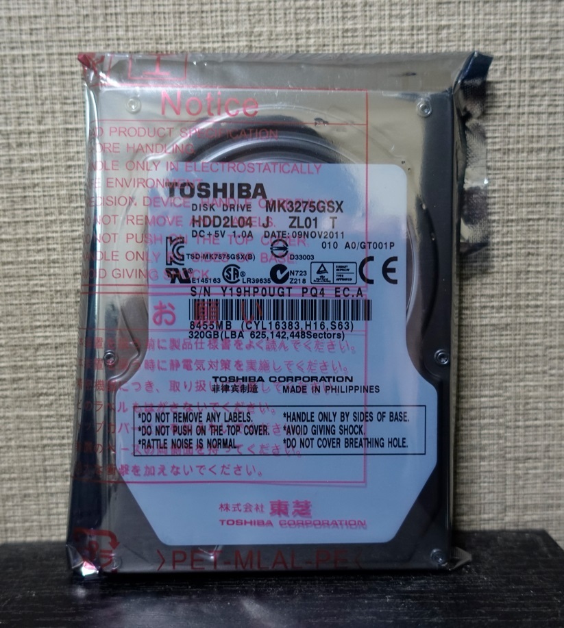 Yahoo!オークション - 未開封・新品 TOSHIBA製2.5inch HDD 320GB MK32...