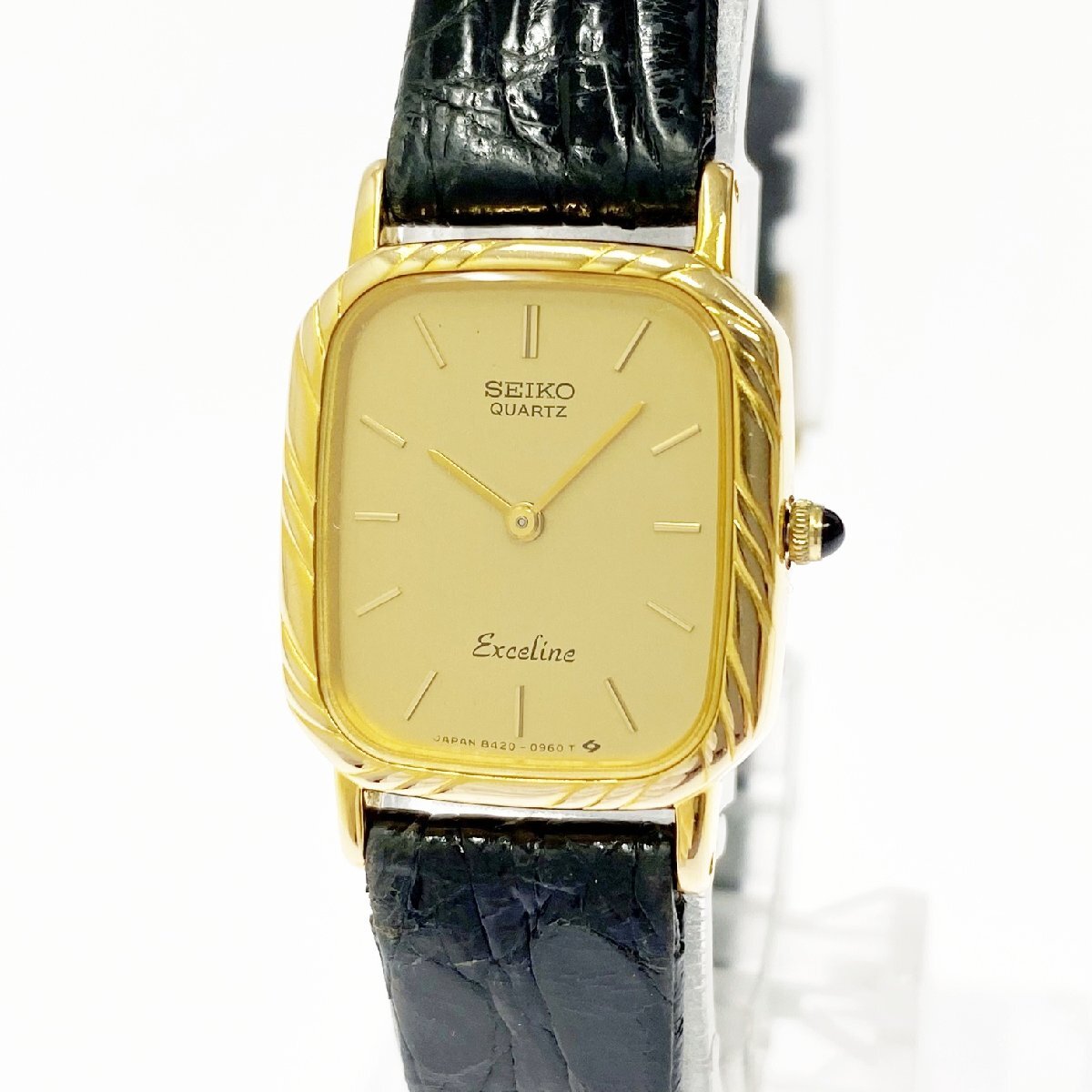 Yahoo!オークション - SEIKO セイコー 8420-6390 エクセリーヌ 14K×SS...