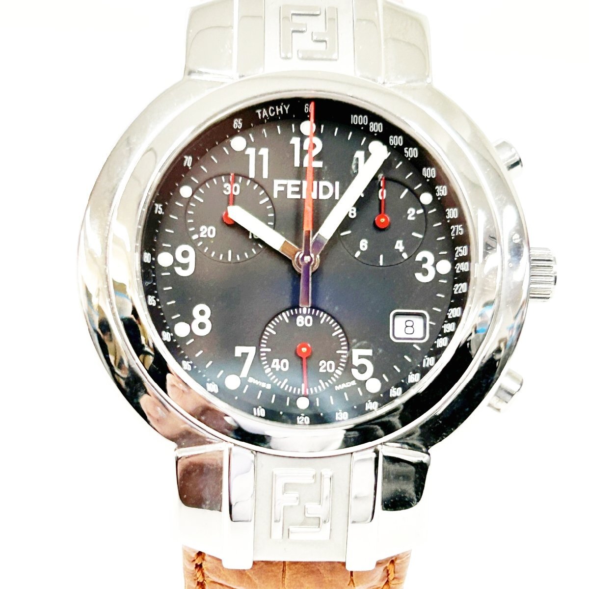 Yahoo!オークション - FENDI フェンディ 4500G クロノグラフ SS ブラッ...