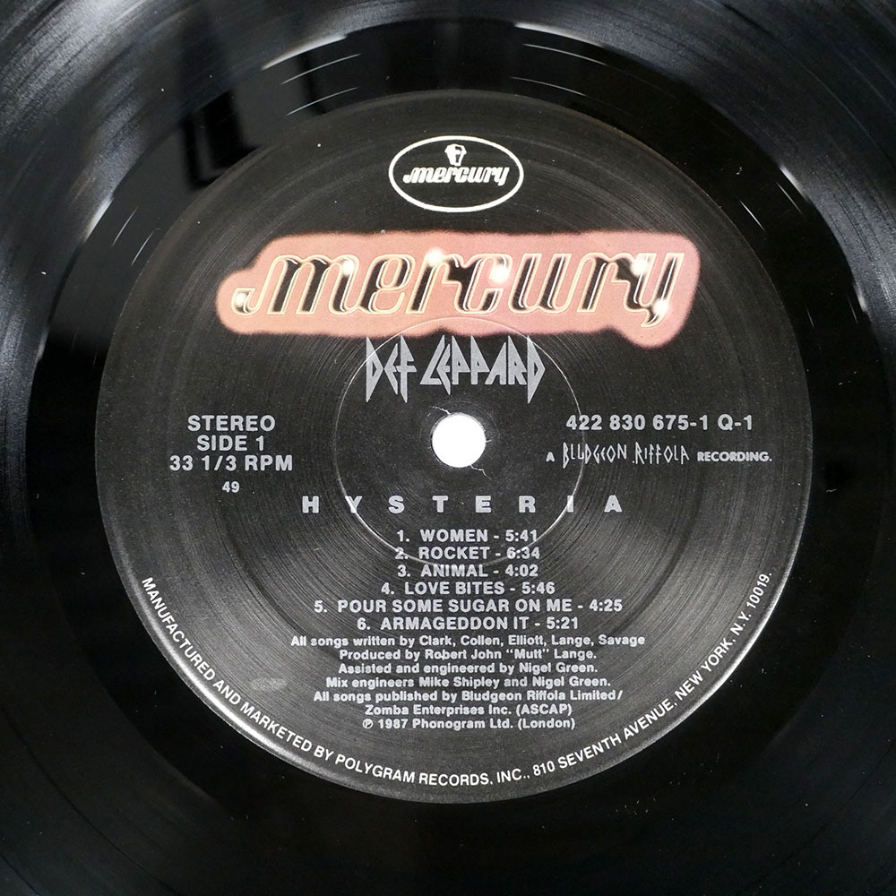 Yahoo!オークション - DEF LEPPARD/HYSTERIA/MERCURY 4228306751Q1 LP