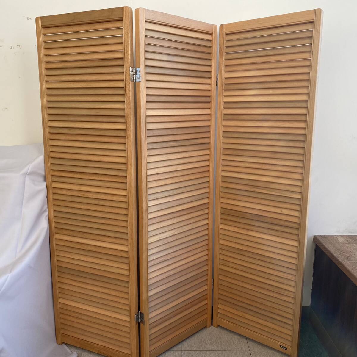 Yahoo!オークション - 【YH-0709】中古品 木製 3連 パーテーション 衝...