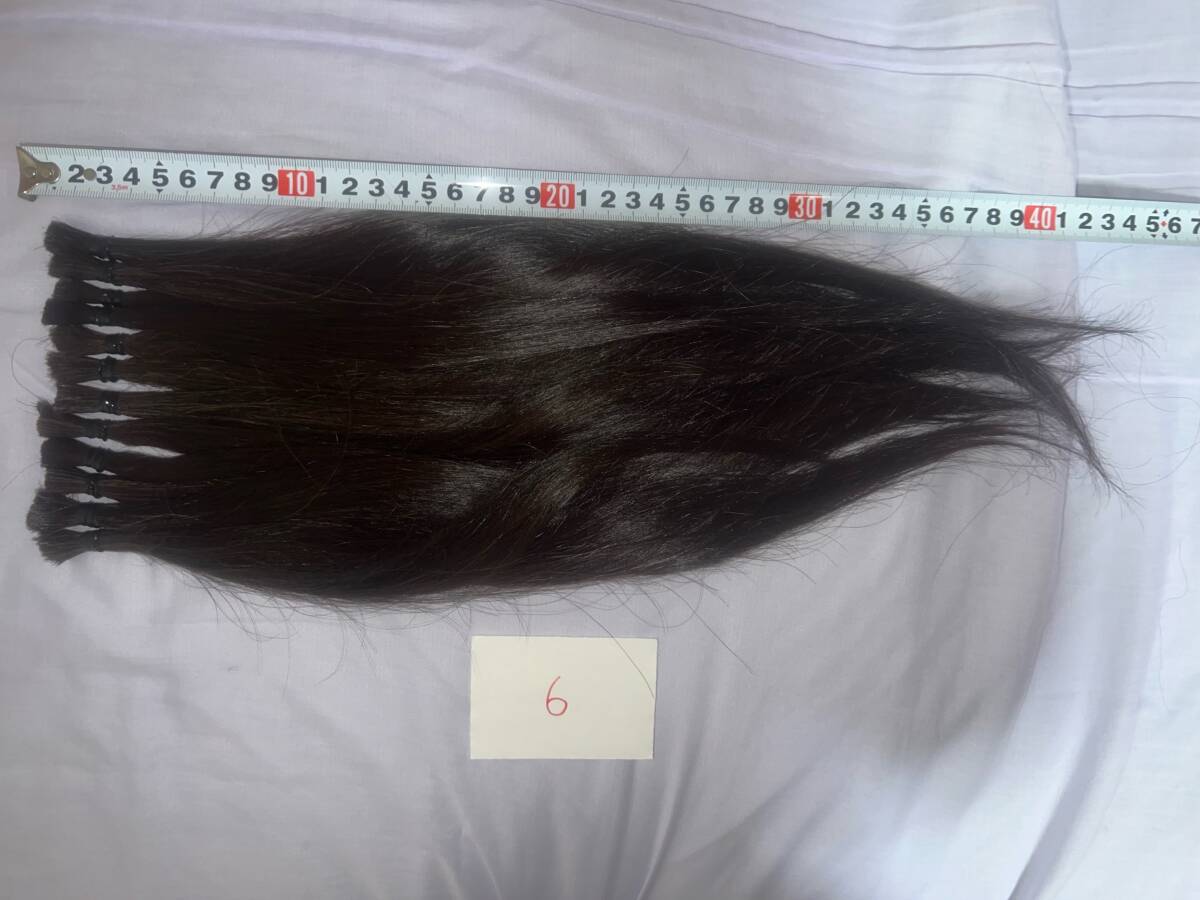 Yahoo!オークション - 髪束6/約40cm/114g/検 髪の毛 エクステ 人毛 ウ...