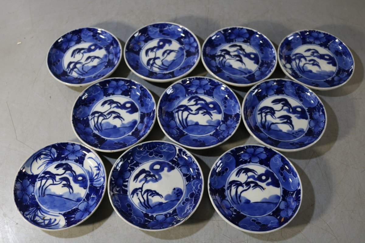 Yahoo!オークション - E289 伊万里染付小皿10枚/ベロ藍皿/手塩皿/和骨...