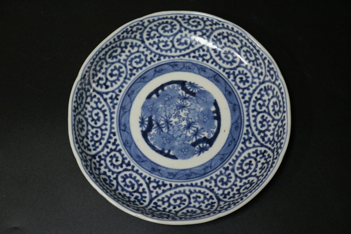 Yahoo!オークション - T561 古伊万里蛸唐草上手六寸皿5枚/和骨董/アン...