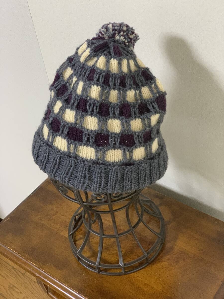 Yahoo!オークション - ハンドメイド ニット帽 ウール100％