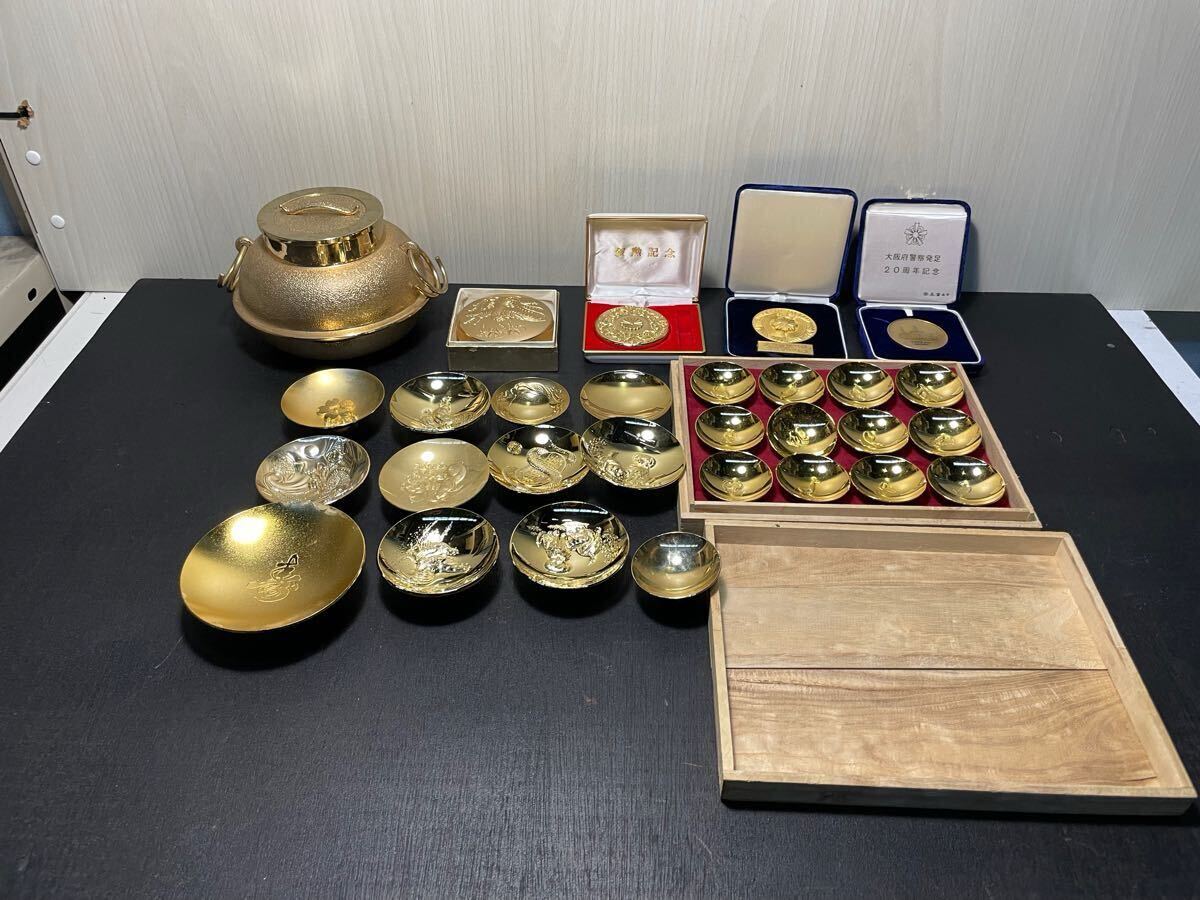Yahoo!オークション - まとめ 金杯 24KGP 約3kg ゴールド メッキ 酒器 ...