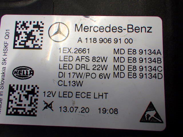 Yahoo!オークション - 2458 CLAクラス C118 左ライト LED A118 906 91 ...