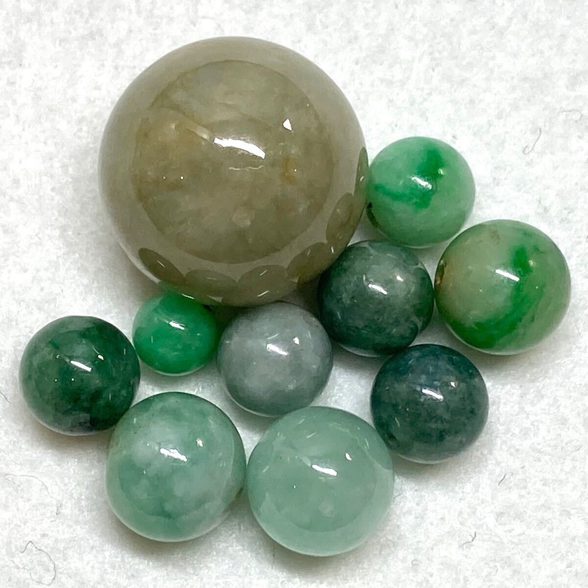 Yahoo!オークション - 丸玉 〔天然本翡翠おまとめ100.5ct〕n 20.1g ル...