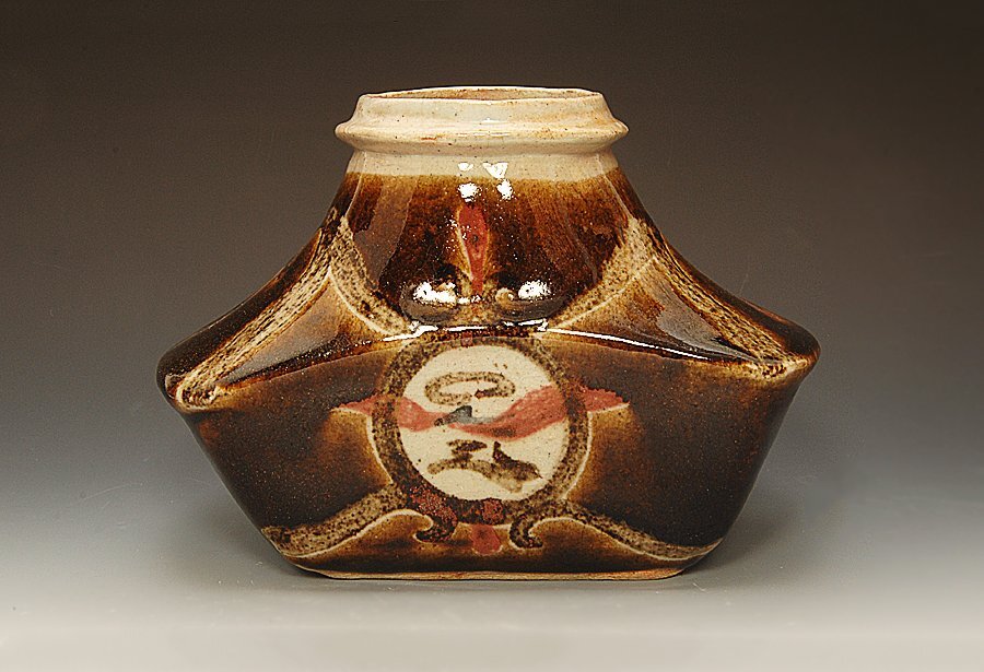 Yahoo!オークション - 星庵名品特別展 河井寛次郎 鉄釉線文扁壺 最上希...