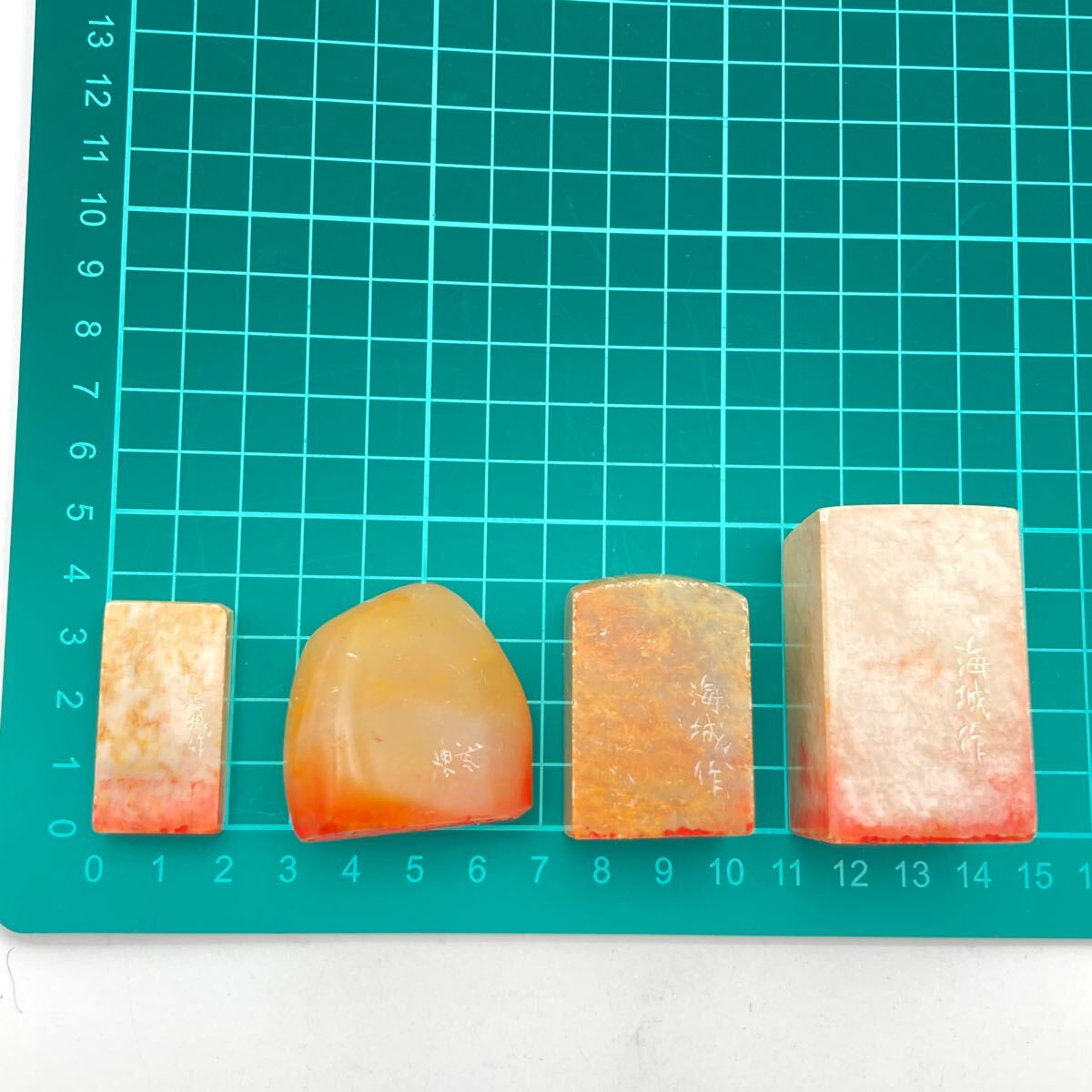 Yahoo!オークション - m1124601-16 印鑑 寿山石 田黄石 印材 在銘 書道...