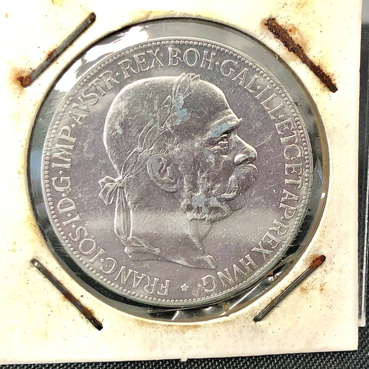 BJm043I 60 銀貨 1907 オーストリア ハンガリー帝国 フランツ ヨーゼフ1世 5コロナ コイン 硬貨 貨幣 Austria Hungary 5CORON(ヨーロッパ)｜売買された ...