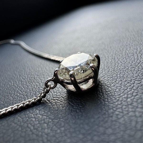 Yahoo!オークション - 大粒ダイヤモンド1.39ct/pt850 4.77g ネックレ...