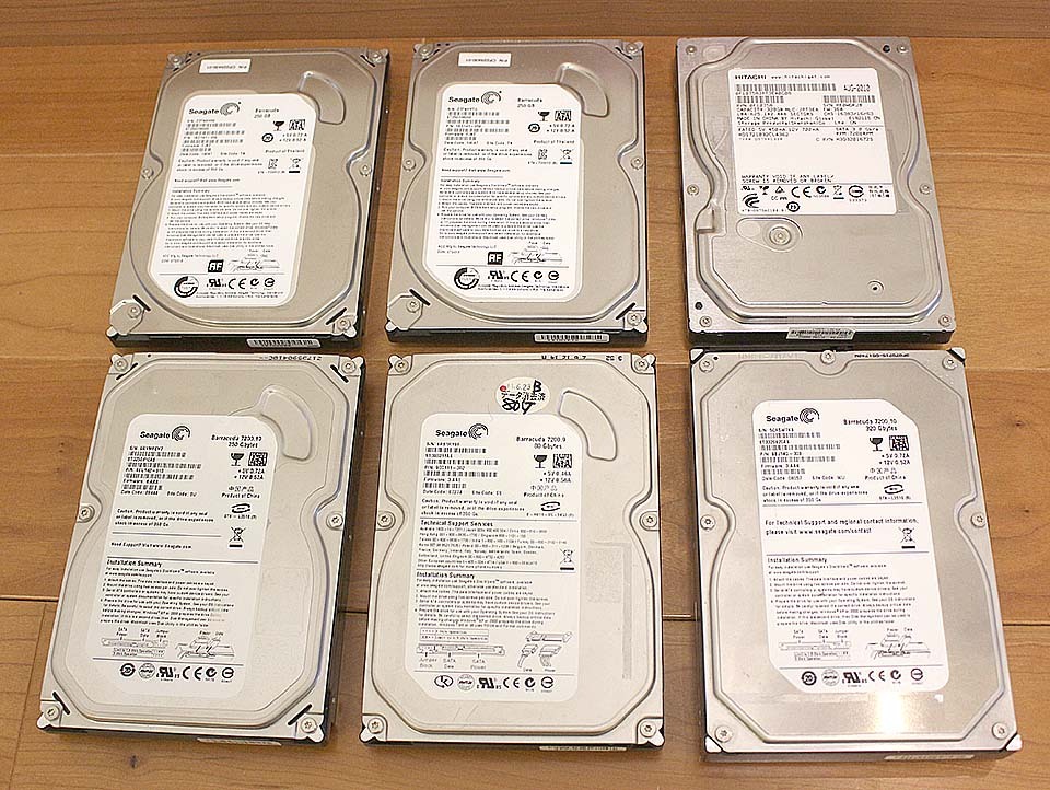 Yahoo!オークション - S-ATA HDD ～320G 6個セットまとめて フォーマッ...