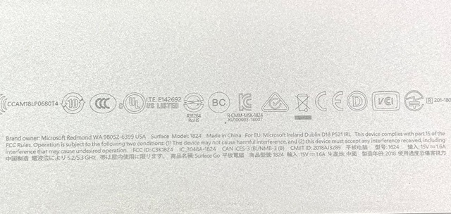 Yahoo!オークション - 2726//Microsoft Surface Go 1824 Pentiam 4415Y...