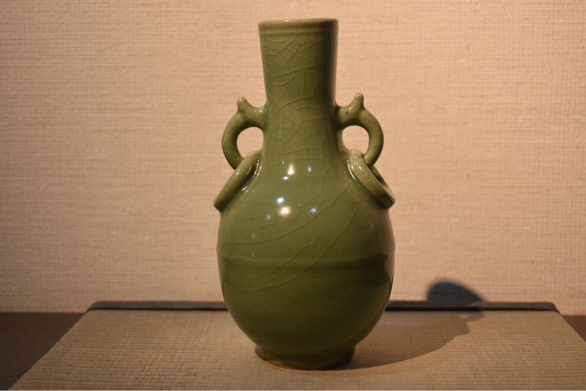 Yahoo!オークション - 【GE】M1198【コレクター所蔵品】時代 青磁双耳...