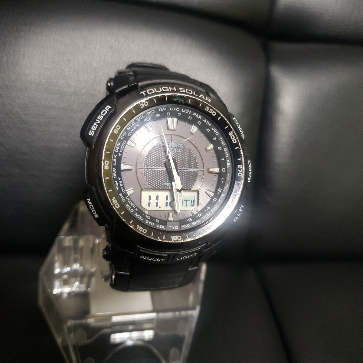 二次電池交換済み CASIO PROTREK 電波ソーラー PRW-5100 ビッグ 二次電池交換済み CASIO PROTREK 電波ソーラー PRW-5100 ビッグ
