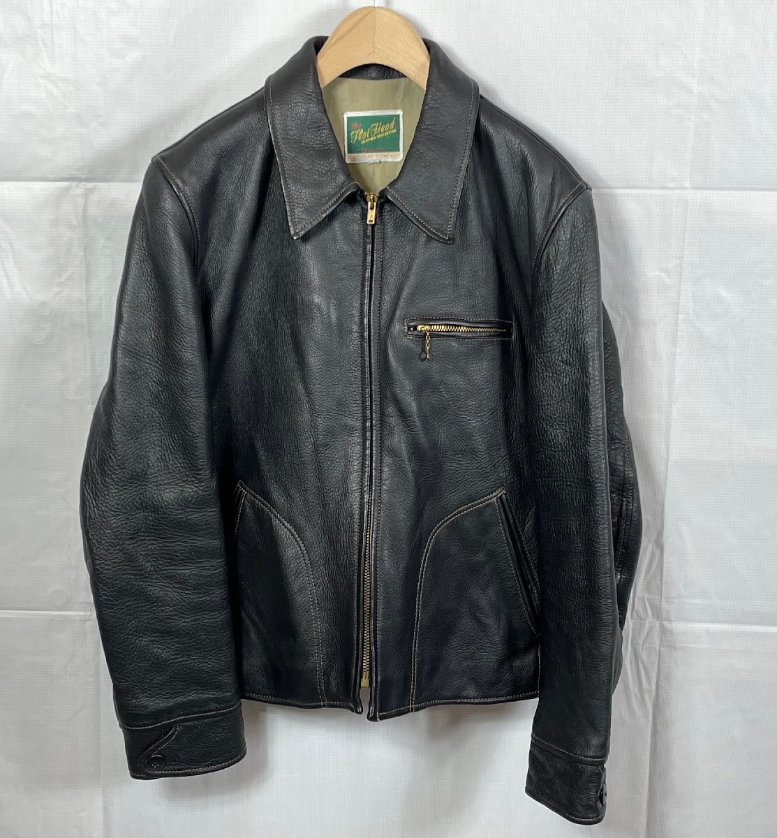 THE FLAT HEAD/フラットヘッド ディアスキン レザー ライダース ジャケット ブラック サイズ:38 メンズ 良品 67-1129-2E9(ジャケット、上着)｜売買された ...