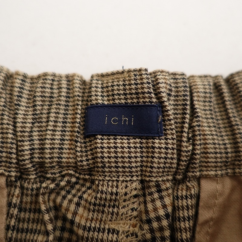 Yahoo!オークション - イチ ICHI コットンチェックワイドパンツ ボトム...