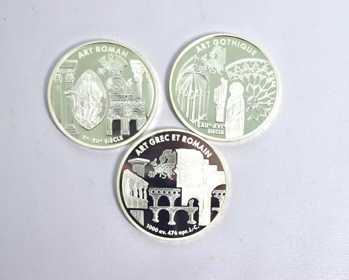 Yahoo!オークション - (4-24006)3点 プルーフ銀貨 フランス 1999年 ユ...