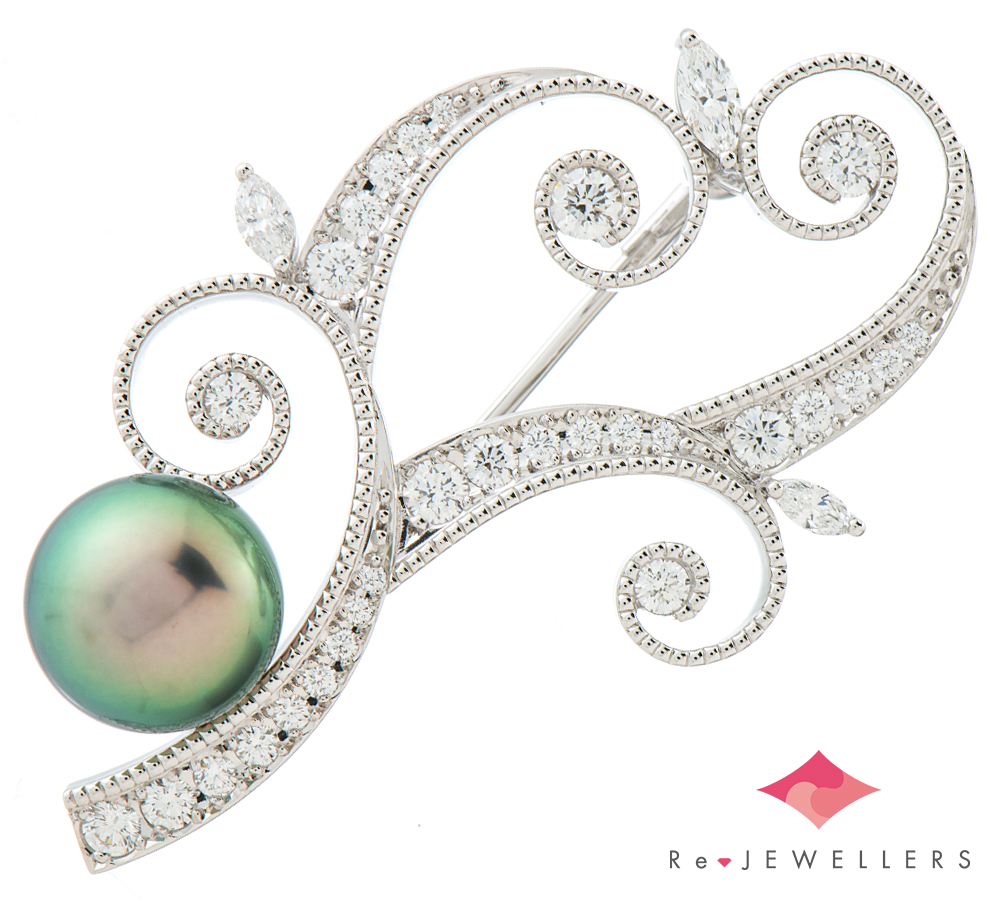 Yahoo!オークション - ミキモト 10.6mm 黒蝶真珠(南洋真珠) ダイヤモン...