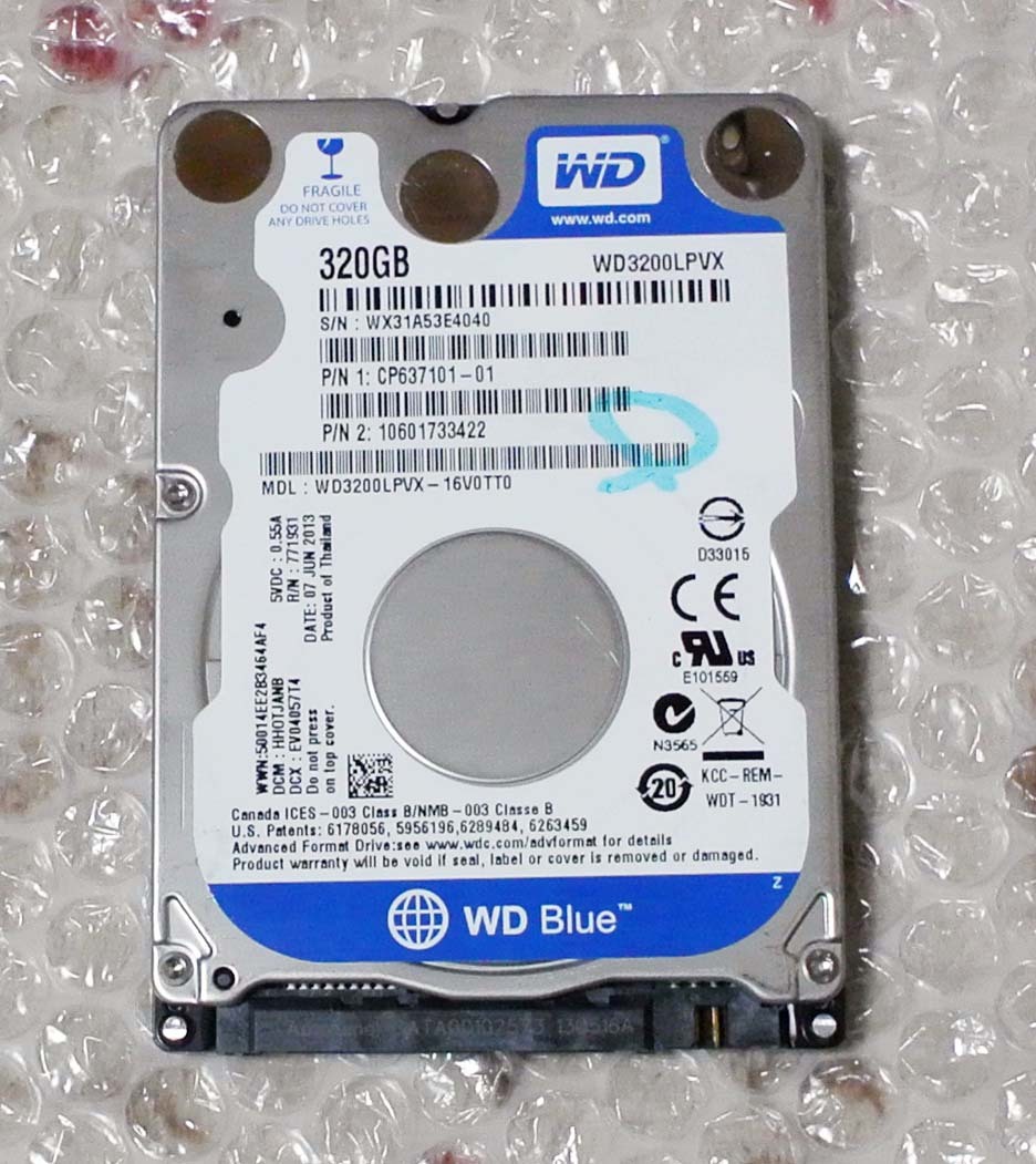 WestrtnDigital WD3200LPVX 2.5インチ 厚さ7mm 320G HDD 1台(300GB～)｜売買されたオークション情報、yahooの商品情報をアーカイブ公開 ...