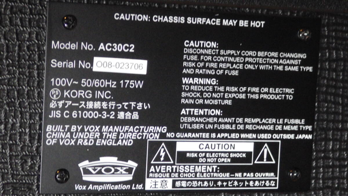 Yahoo!オークション - VOX AC30 C2 専用ツアーケース付き