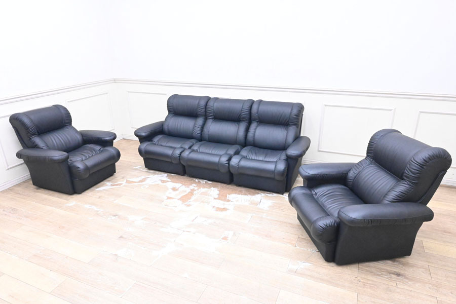 Yahoo!オークション - HW18 美品 日本製 本革 ソファセット ソファ5点 ...