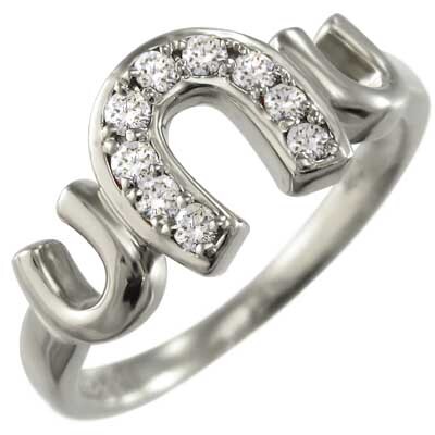 Yahoo!オークション - 指輪 馬蹄 デザイン ダイヤモンド 4月誕生石 Pt9...