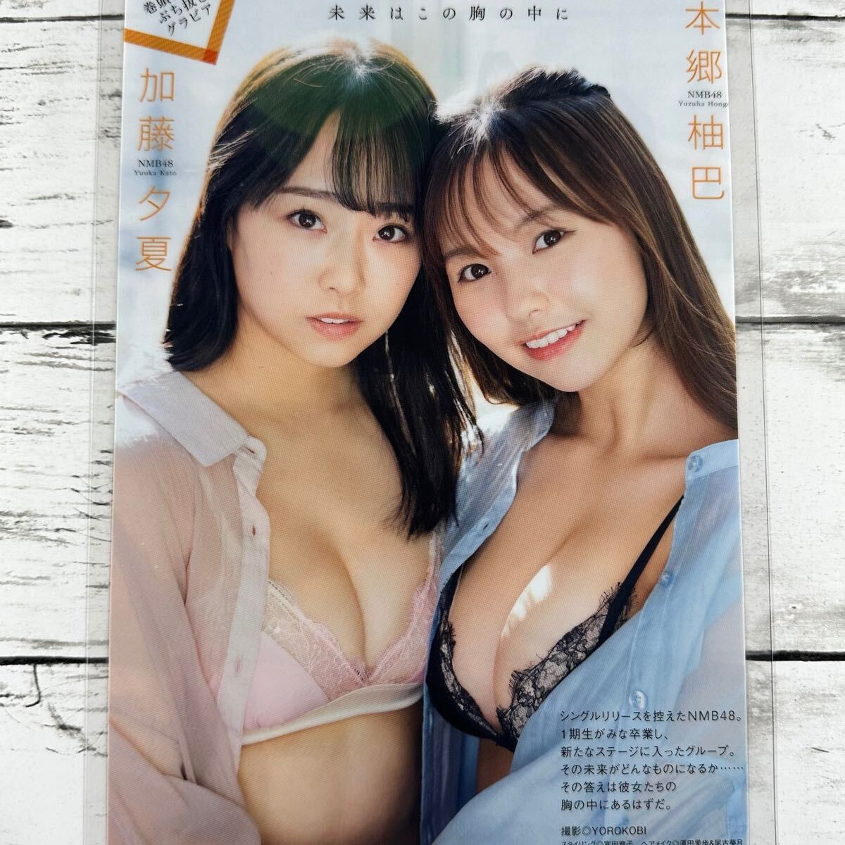 日本代購代標第一品牌【樂淘letao】－[高品質ラミネート処理][ 本郷柚巴 加藤夕夏 ] 漫画アクション 2022年3号 雑誌 切り抜き 13P B5フィルム 水着 グラビア アイドル 芸能人