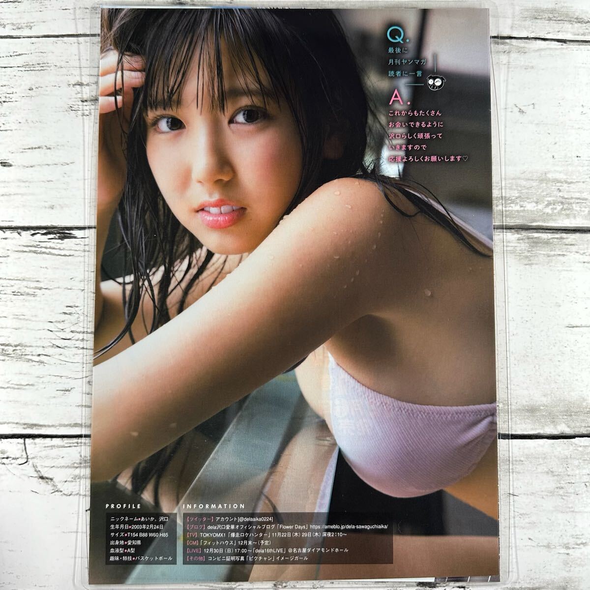 日本代購代標第一品牌【樂淘letao】－[高品質ラミネート処理][ 沢口愛華 ] ヤングマガジン 2018年12号 雑誌 切り抜き 8P B5フィルム 水着 グラビア アイドル 芸能人 女優