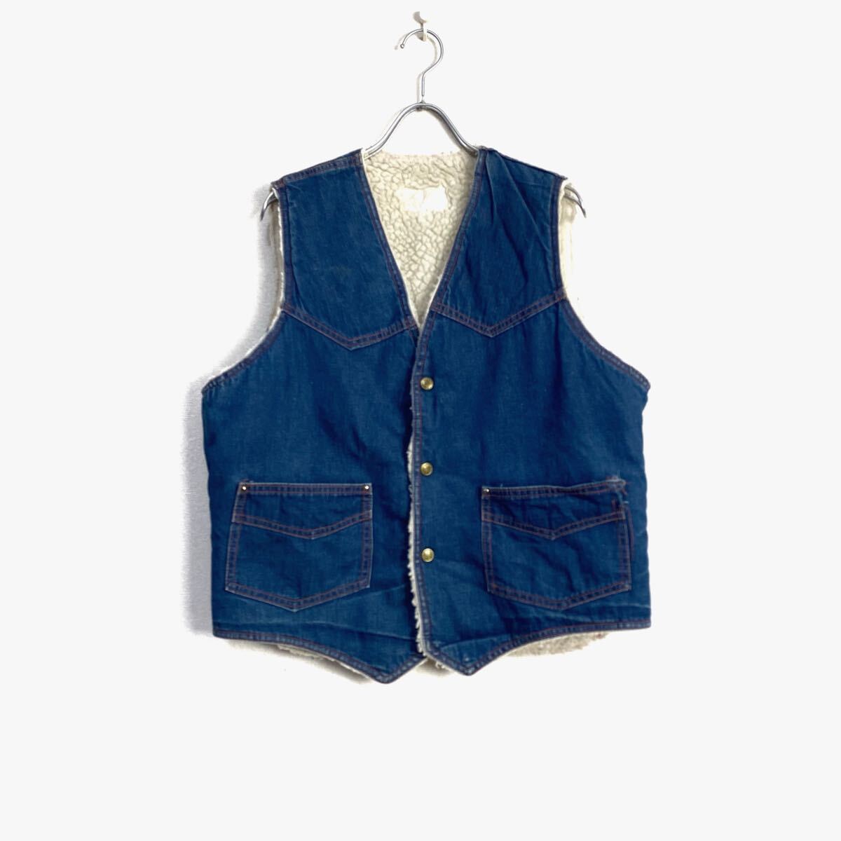 Yahoo!オークション - 70s 80s USA製 ビンテージ デニム 裏ボア ランチ...