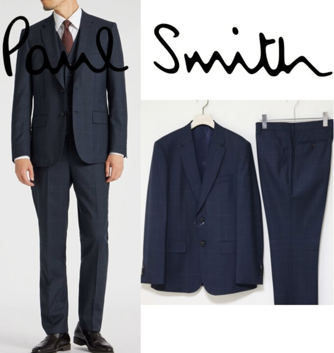 ポールスミス 秋冬総裏地 現行モデル ウィンドウペーン シングル2Bスーツ 紺 L w82 v6033(スーツ)｜売買されたオークション情報、yahooの商品情報をアーカイブ公開 ...